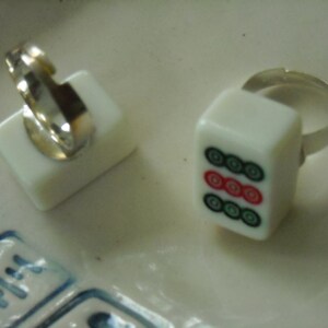 Mini Mahjong Ring - Mahjong Jewelry - Mahjong Ring - White Mahjong ...