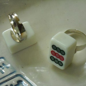 Mini Mahjong Ring - Mahjong Jewelry - Mahjong Ring - White Mahjong ...