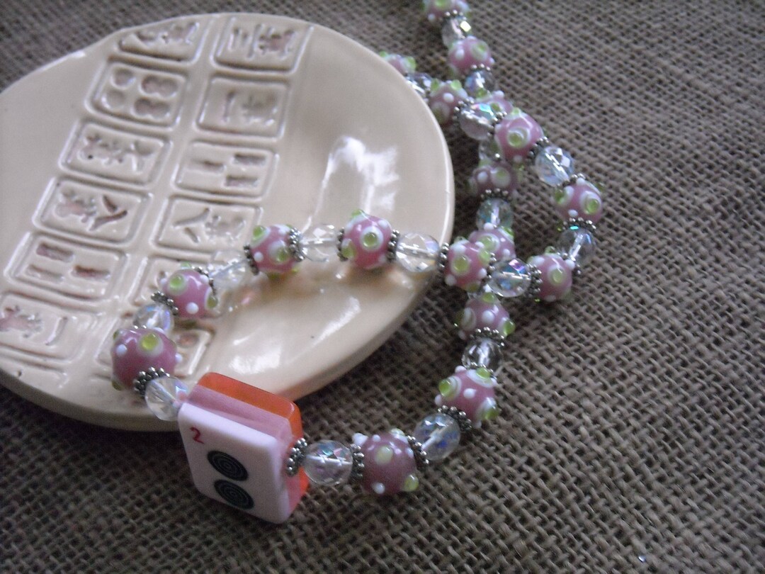 Mahjong Necklace - Mahjong Gift - Oriental Jewelry - Mahjongg Gift ...