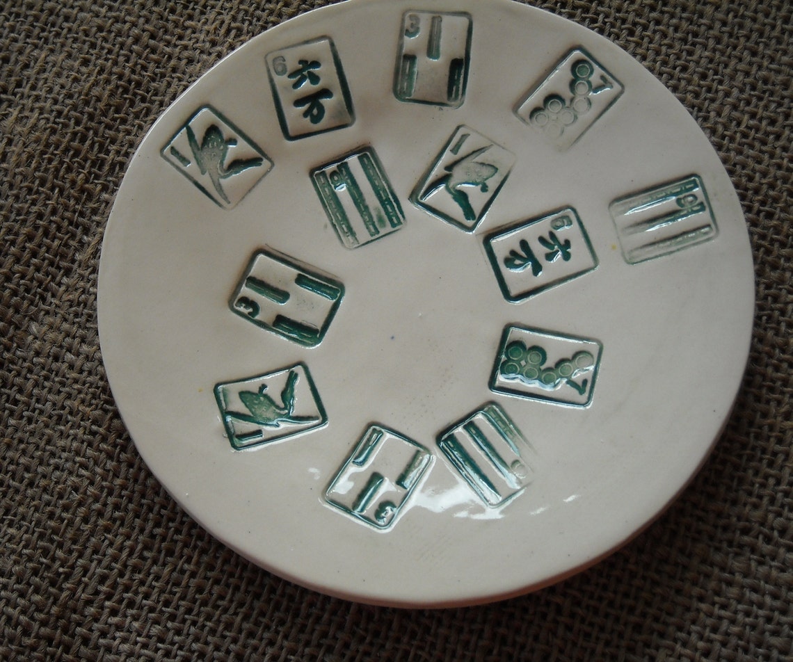 Mahjong Gift Mahjong Pottery Mahjong Dish Free Shipping | Etsy
