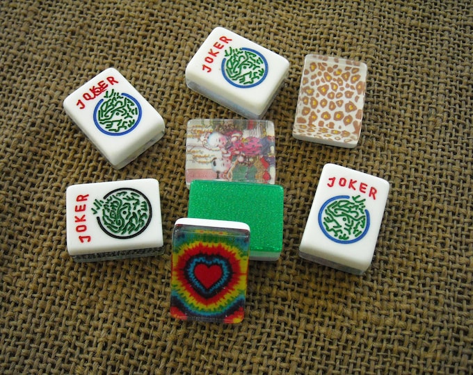 8 Mahjong Jokers - 8 Mahjong Tiles - Mahjong Crafts - Colorful Mahjong ...