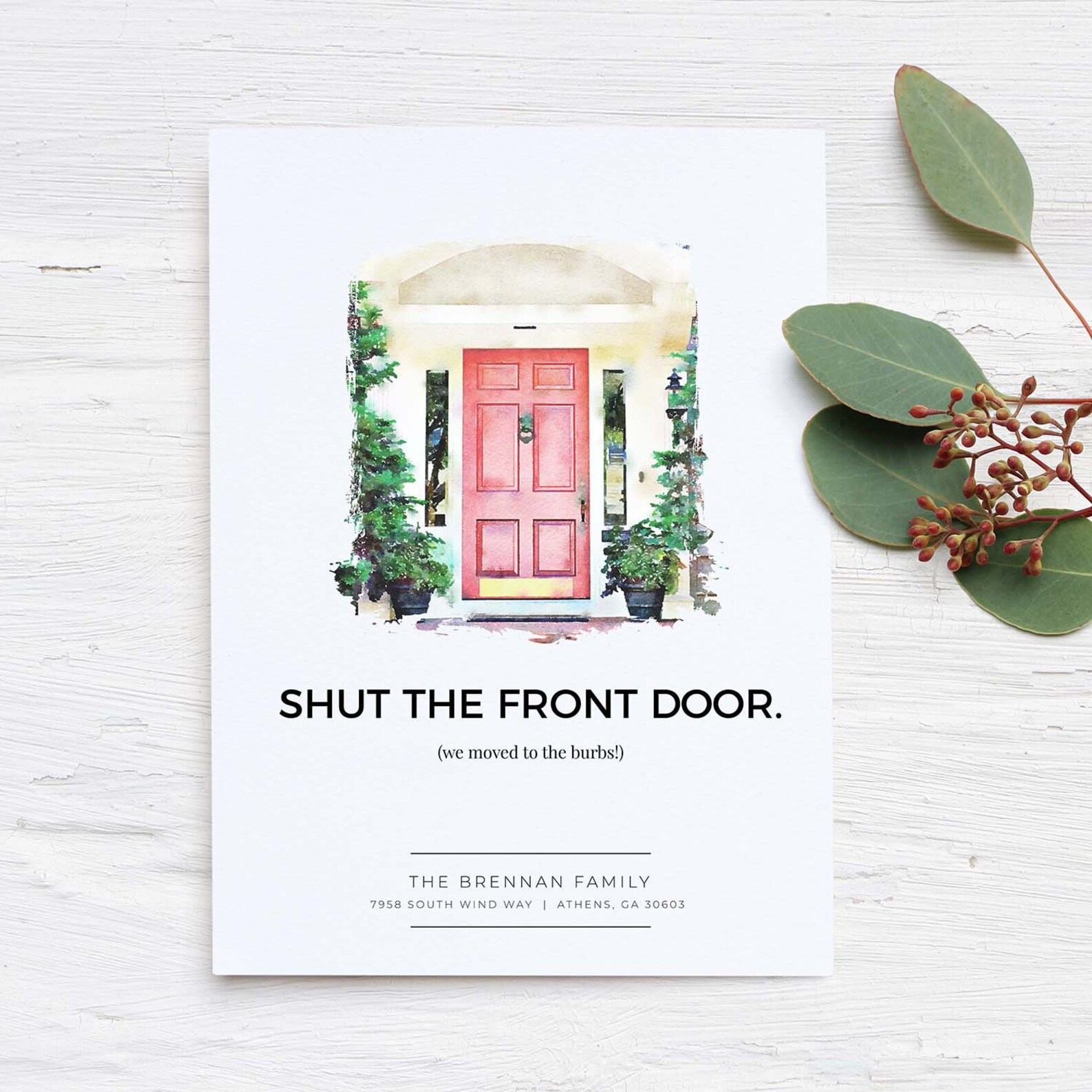 New Address Card | Moving Announcement | Custom House Portrait | Home ...