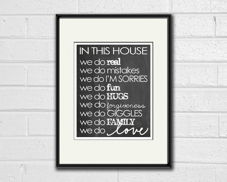 In This House We Do Print House Rules Sign Family Rules | Etsy