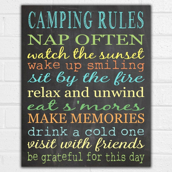 Camping Rules - Etsy