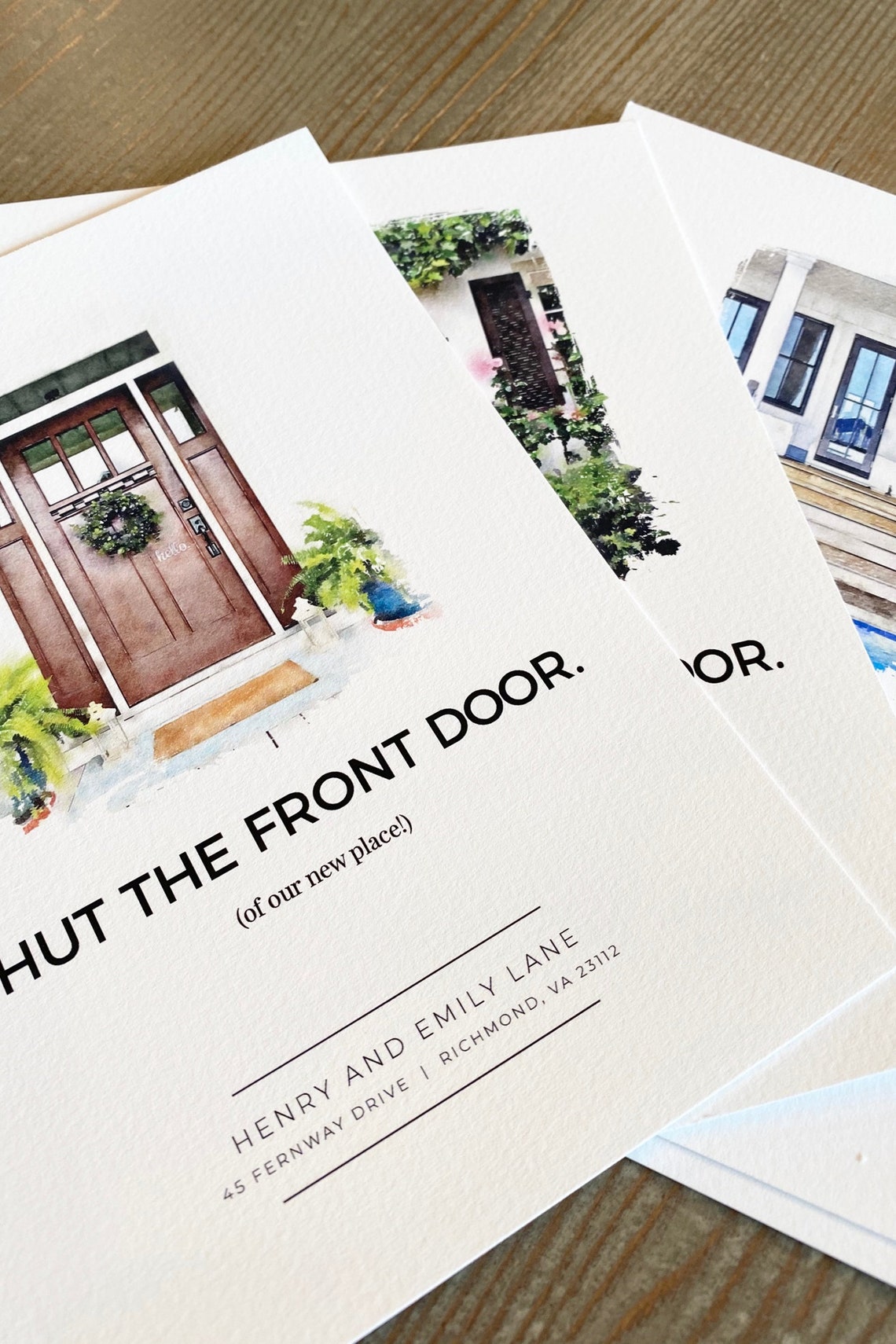 New Address Card Moving Announcement Custom House Portrait - Etsy