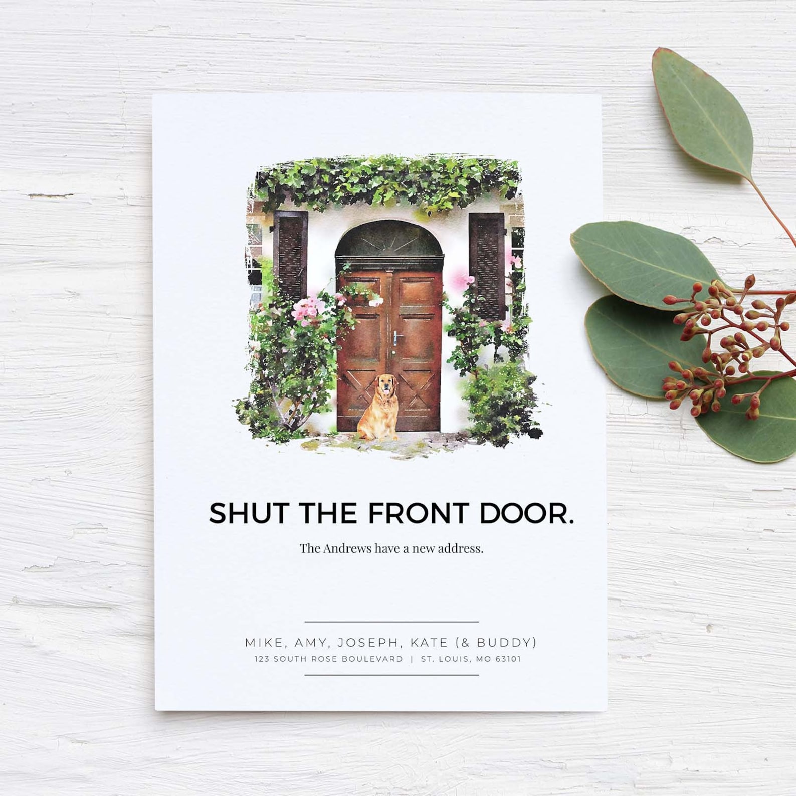 New Address Card | Moving Announcement | Custom House Portrait | Home ...