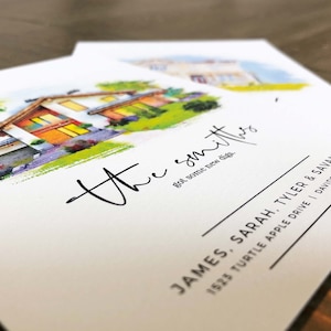 New Address Card | Moving Announcement | Custom House Portrait | Home ...