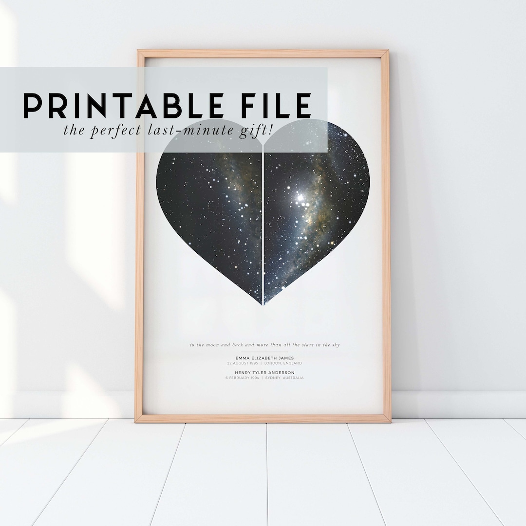 Personalized Star Map | Night Sky Print | Custom Star Chart | Star Map ...