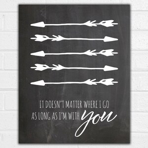 Traveler Print Arrow Wall Art Love Arrow Romantic Wall Art Anniversary ...