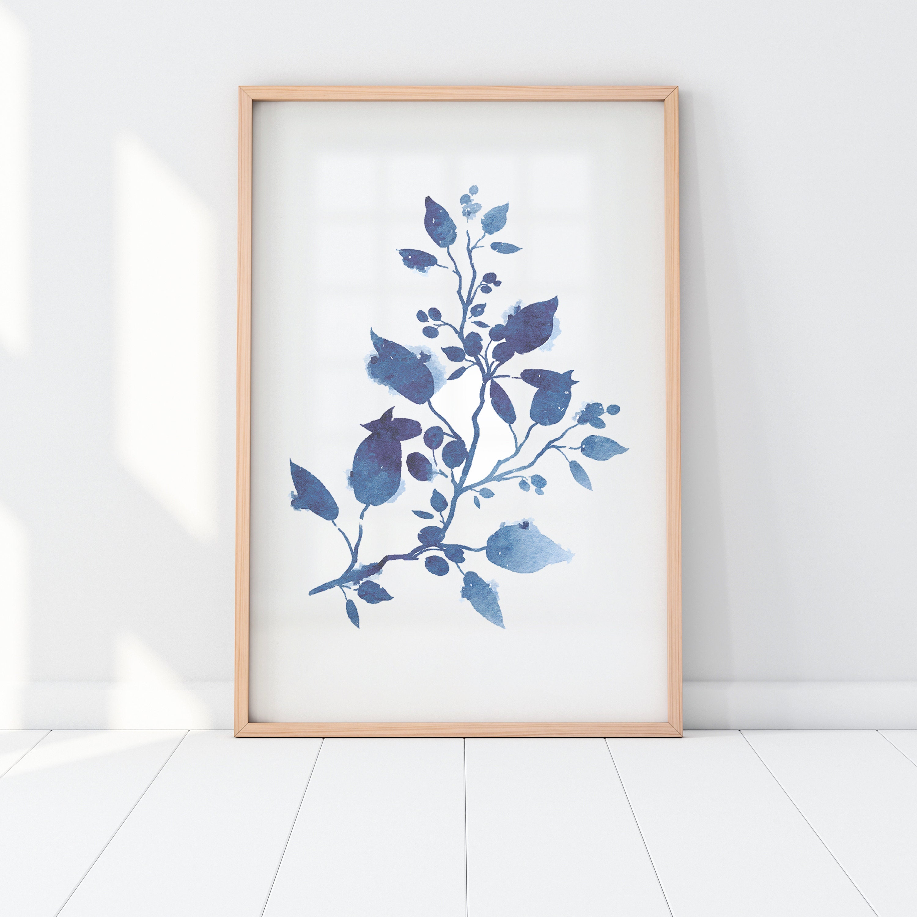 Indigo Botanical Print Set | Watercolor Botanical | Botanical ...