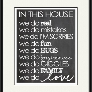In This House We Do Print House Rules Sign Family Rules Wall Art in ...