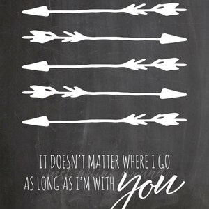 Traveler Print Arrow Wall Art Love Arrow Romantic Wall Art Anniversary ...