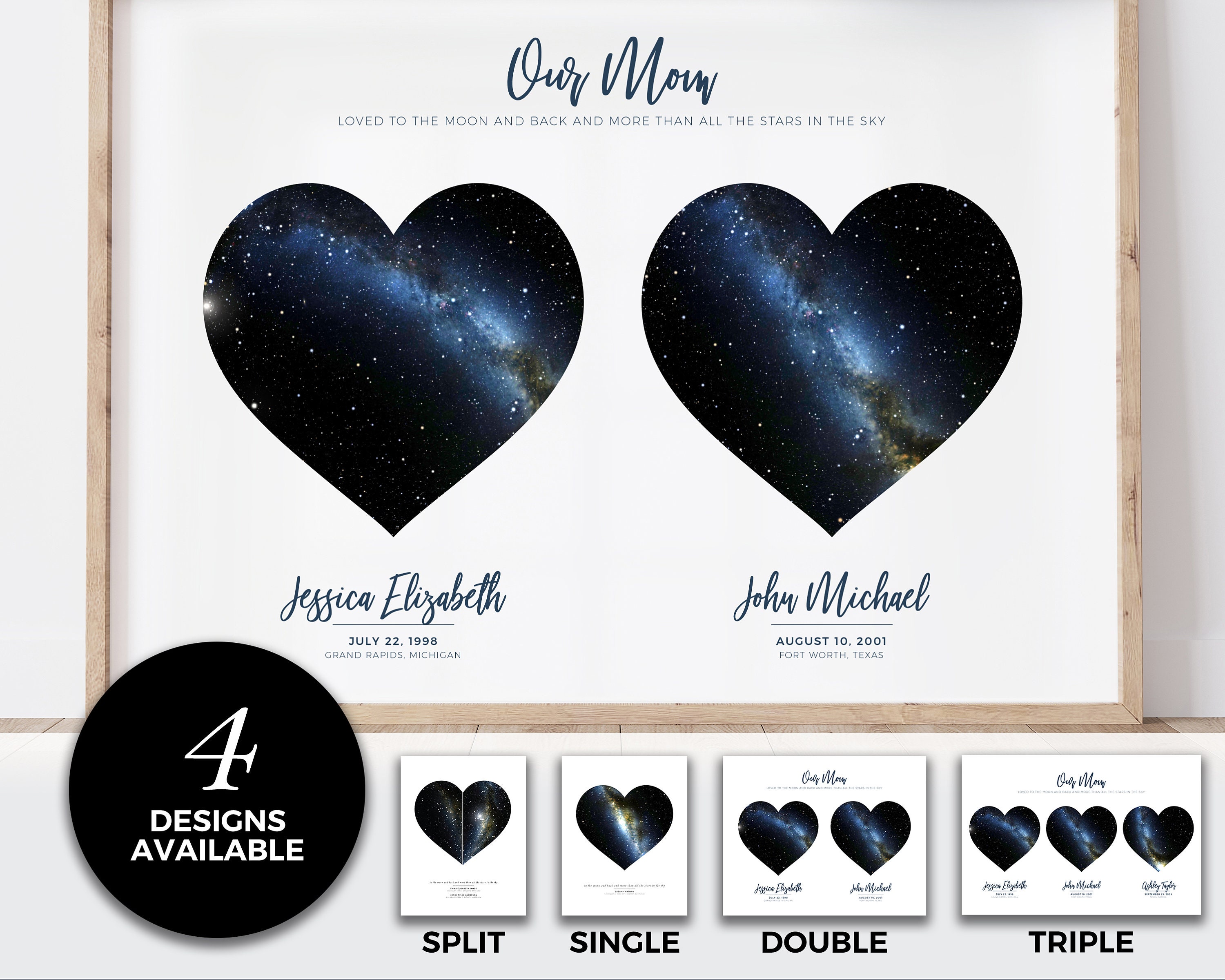 Star Map by Date in Heart Shape Design. This Star Map Print is - Etsy UK