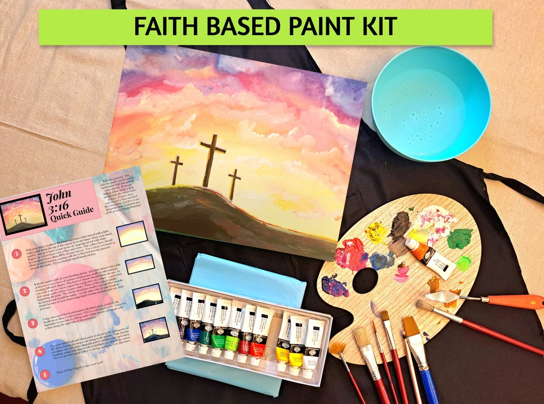 Christian Landscape Painting Kit: Faith Art Tutorial - Etsy