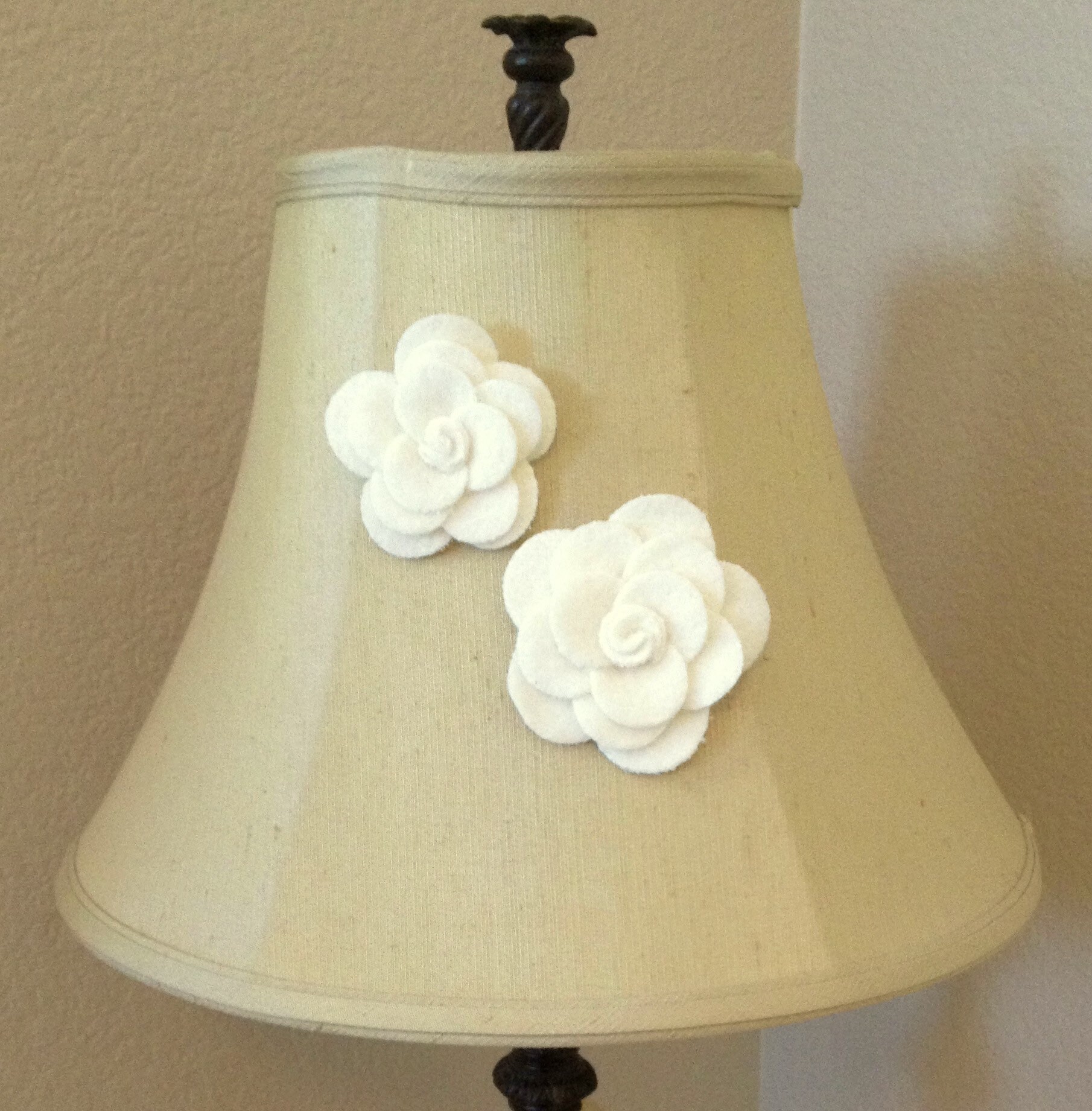 Ivory Wool Felt Flowers, 2 Piece Set - Etsy