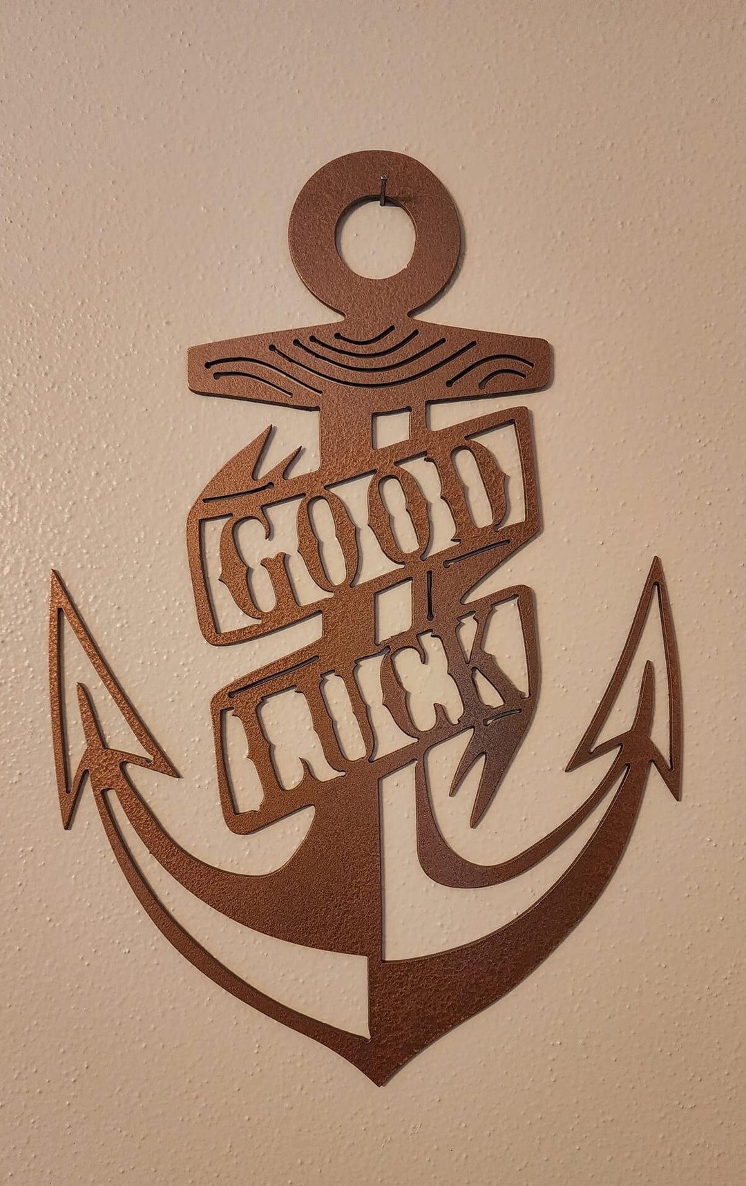 Good Luck Anchor Steel Sign - Etsy