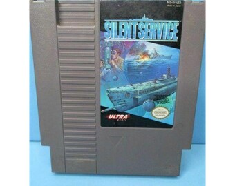 Vintage NES Silent Service Nintendo Video Game 1989 Tested Works Navy ...