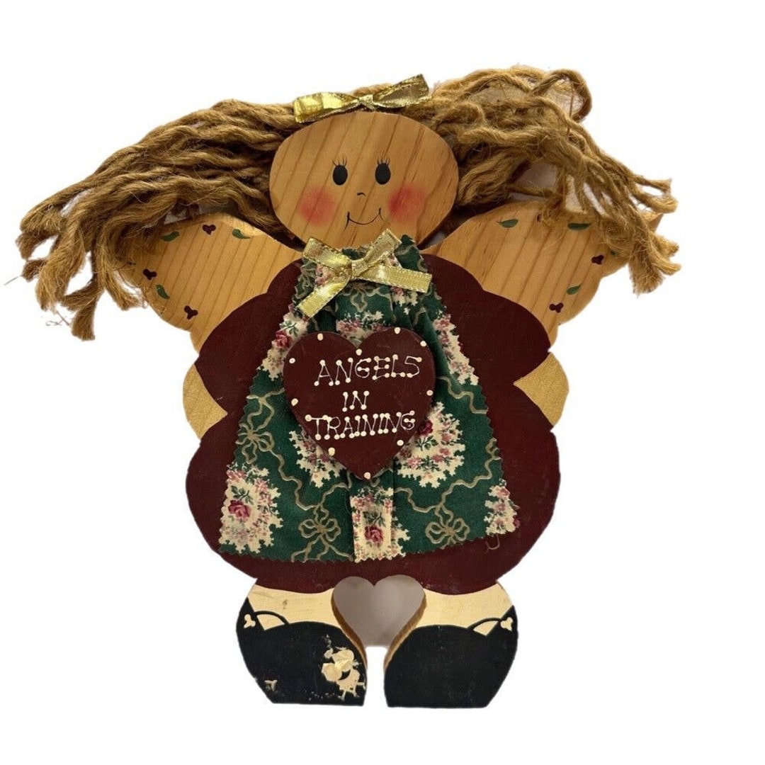 Vintage 1990's Angels in Training Wooden Angel Wall Hanging Picture ...