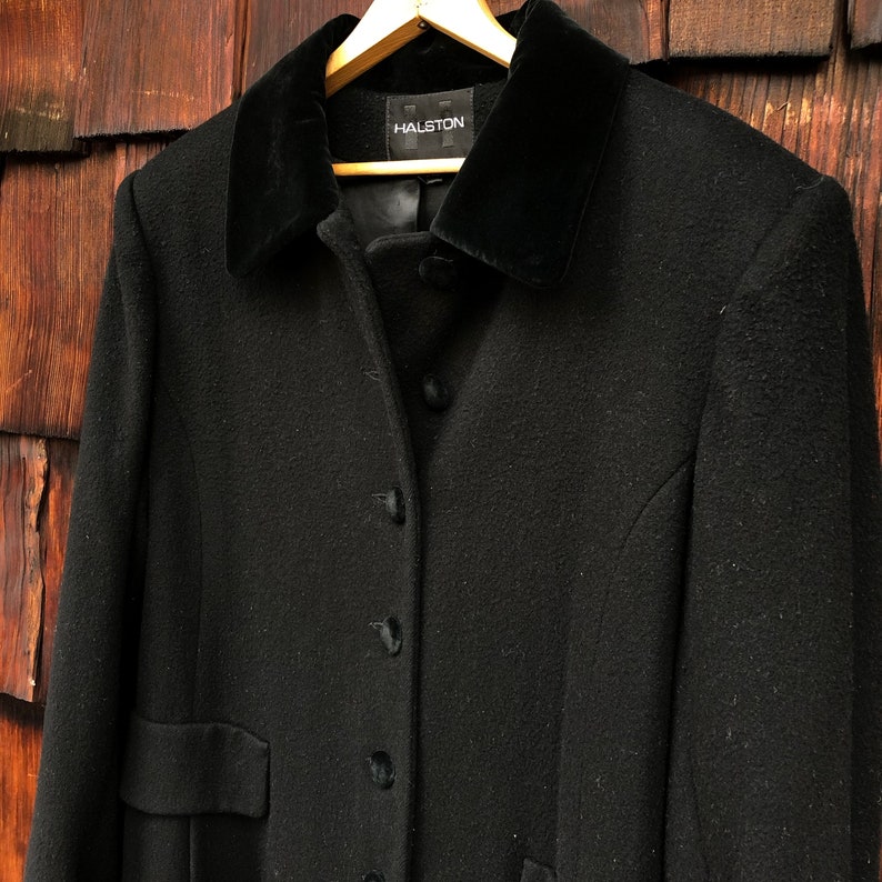 Vintage Halston Long Wool Overcoat // Fancy Winter Coat Made in USA ...