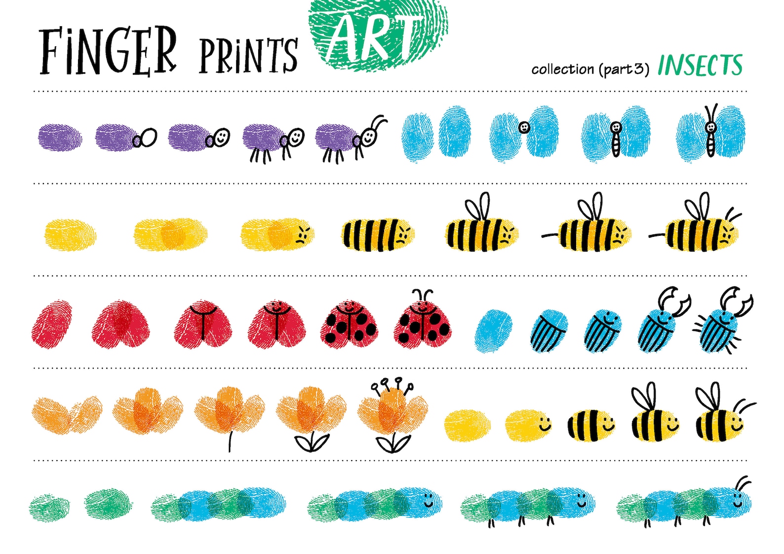 Print and Play, Digital, Kids Finger Prints Pintables, Kids Activity ...