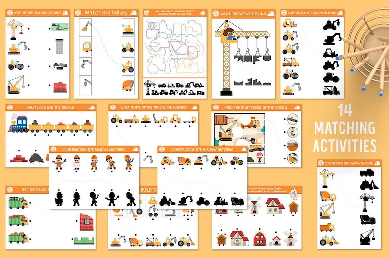 Construction Site Games for Kids, Activity Digital Downloads, Craft ...