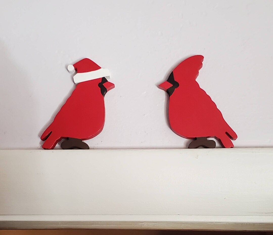 Christmas Cardinal, Robin Birds Door Frame Window Sill Shelf Bird Home ...