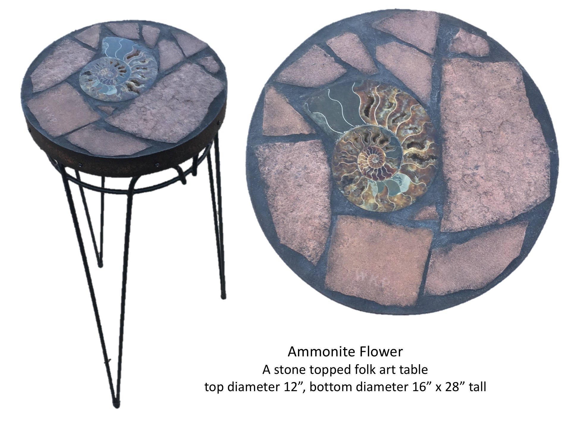 Ammonite Flower: a 28' tall 12 top diameter flaring to 16 stone topped ...