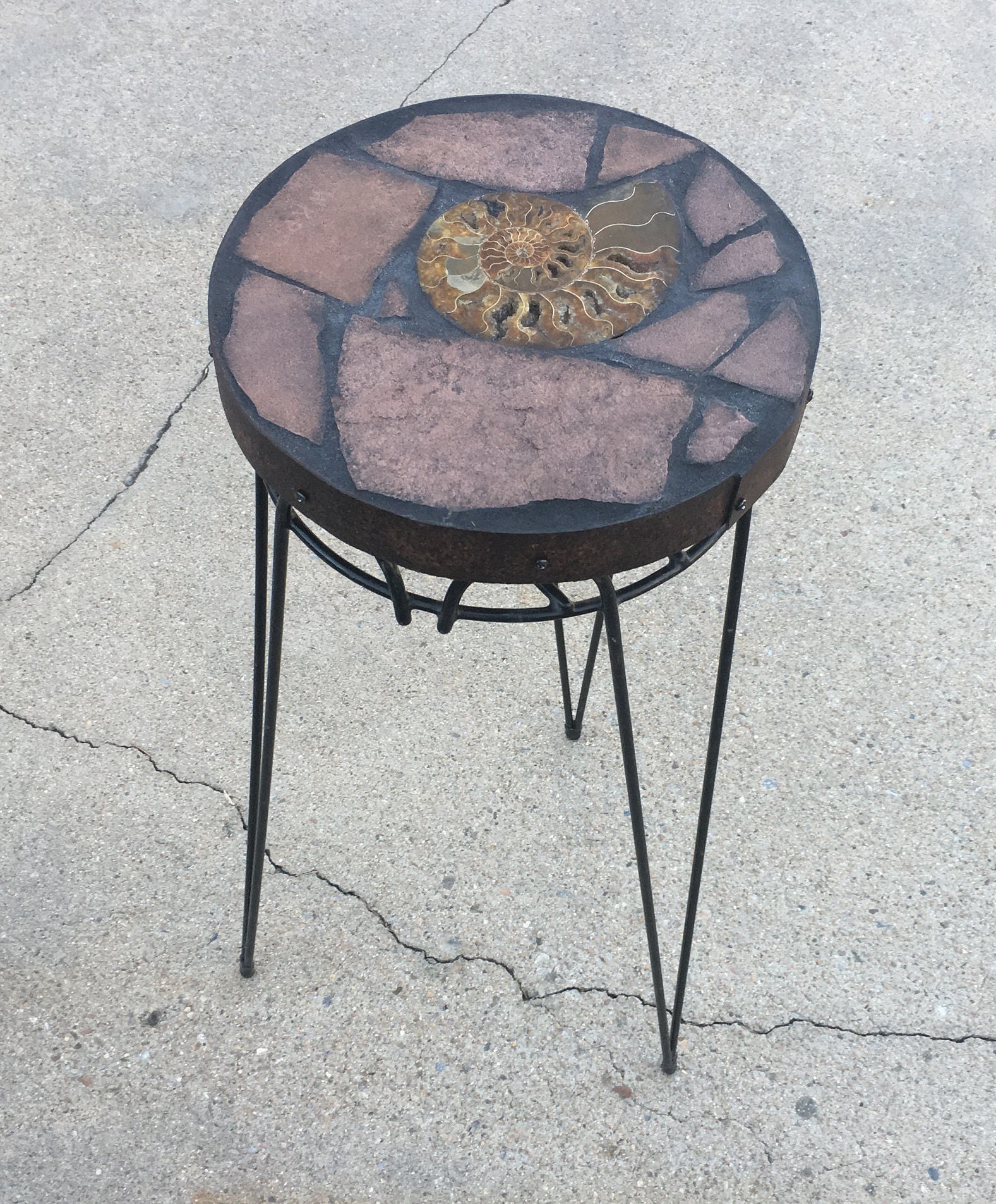 Ammonite Flower: a 28' tall 12 top diameter flaring to 16 stone topped ...