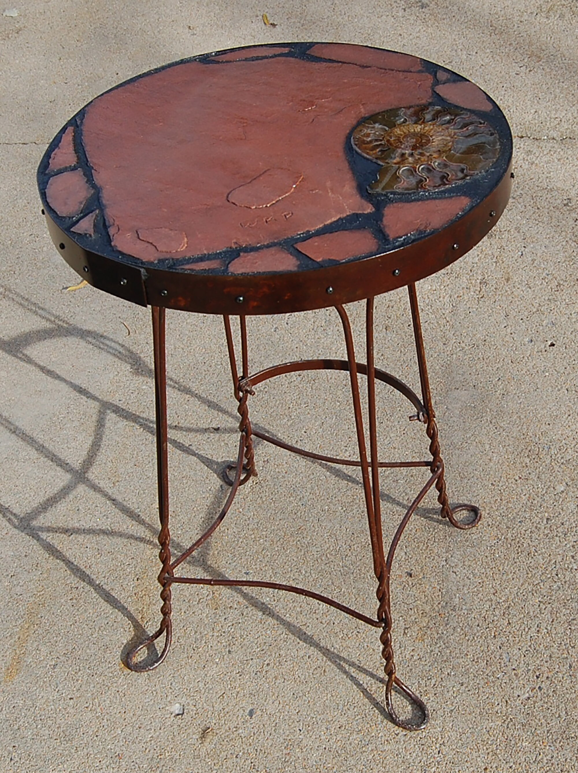 Ammonite Pedestal: a 20 1/2 Diameter by 29 Tall Natural Stone Topped ...