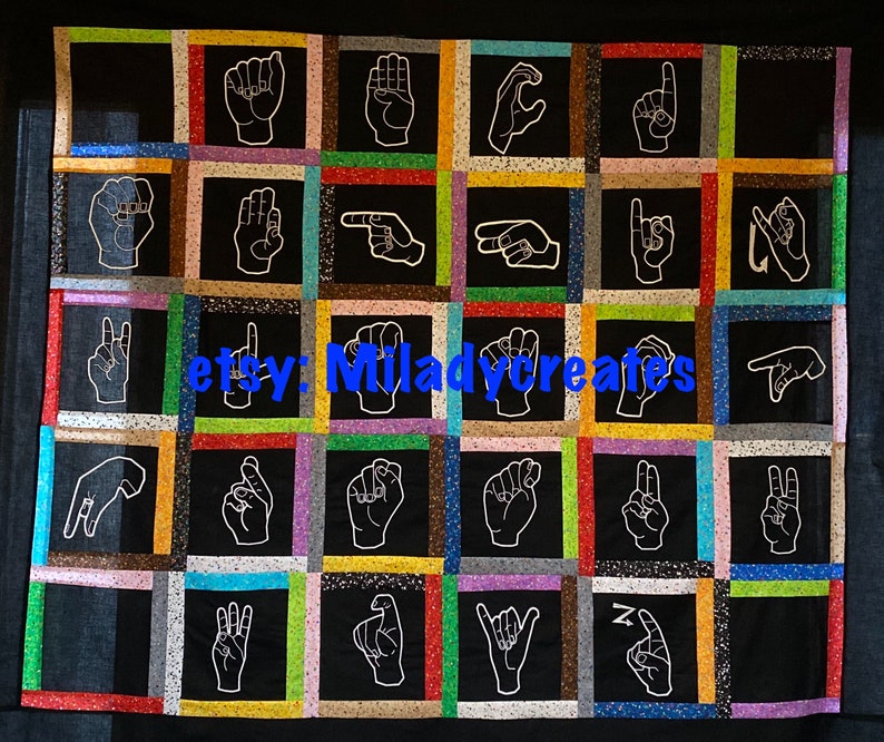 American Sign Language Quilt Blackboard - Etsy