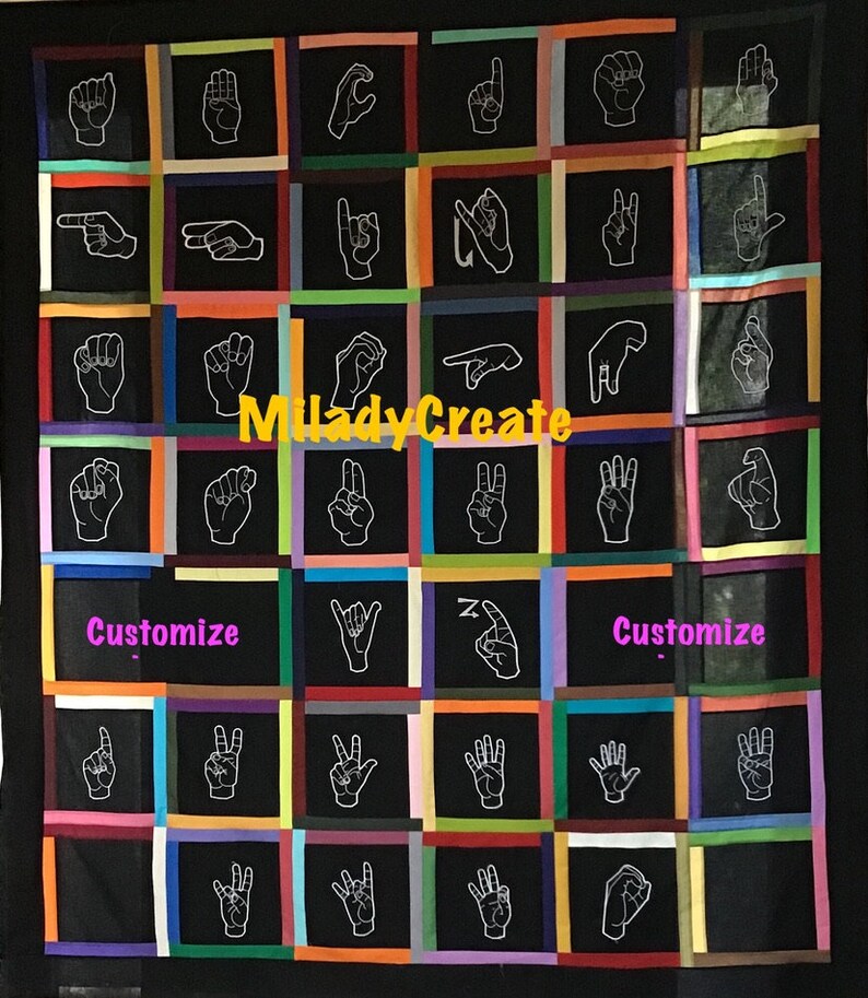 American Sign Language Quilt Blackboard - Etsy