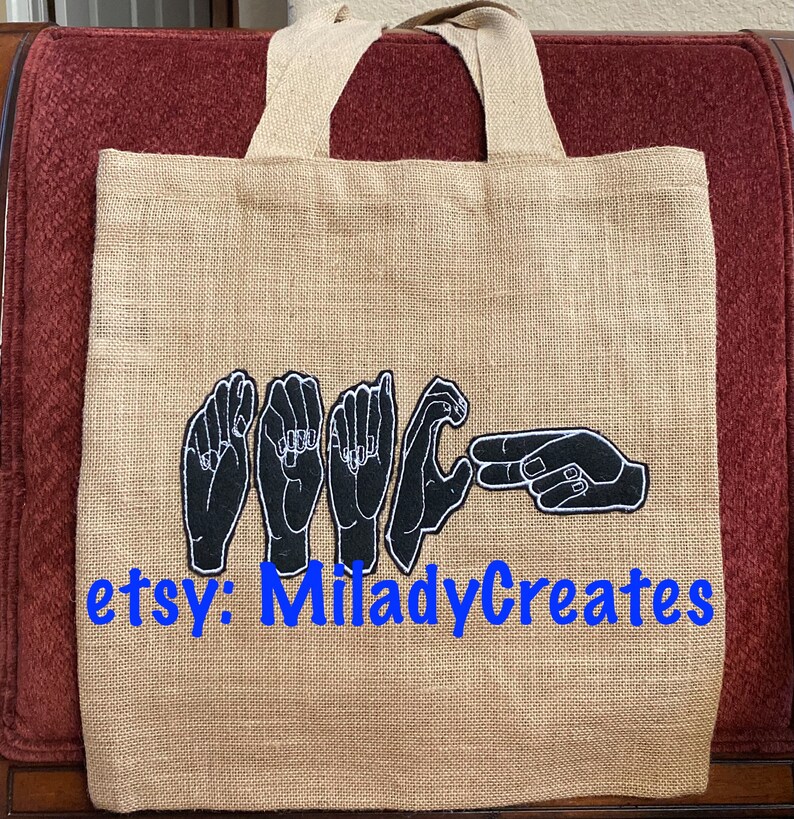 Burlap Bags Different ASL Phrases - Etsy