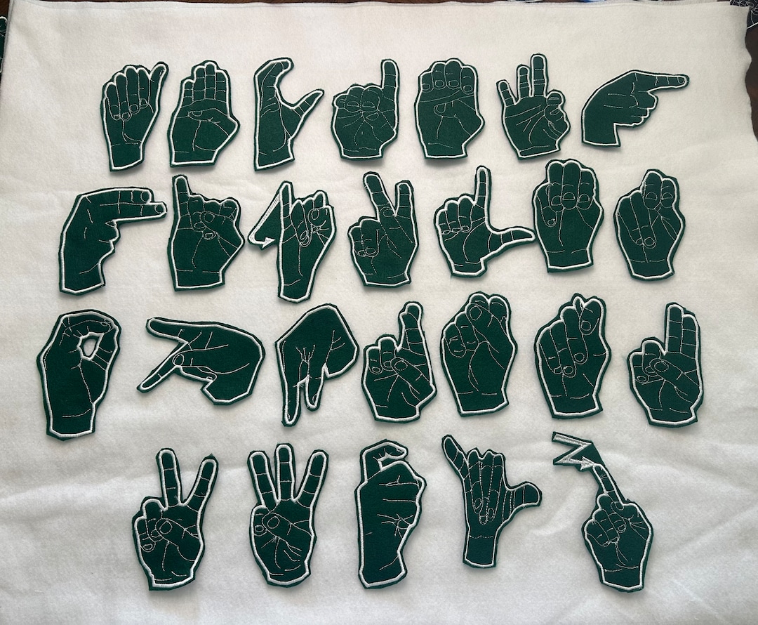 ASL Alphabet Sew on / Iron on Patches FINGERSPELLED WORDS - Etsy