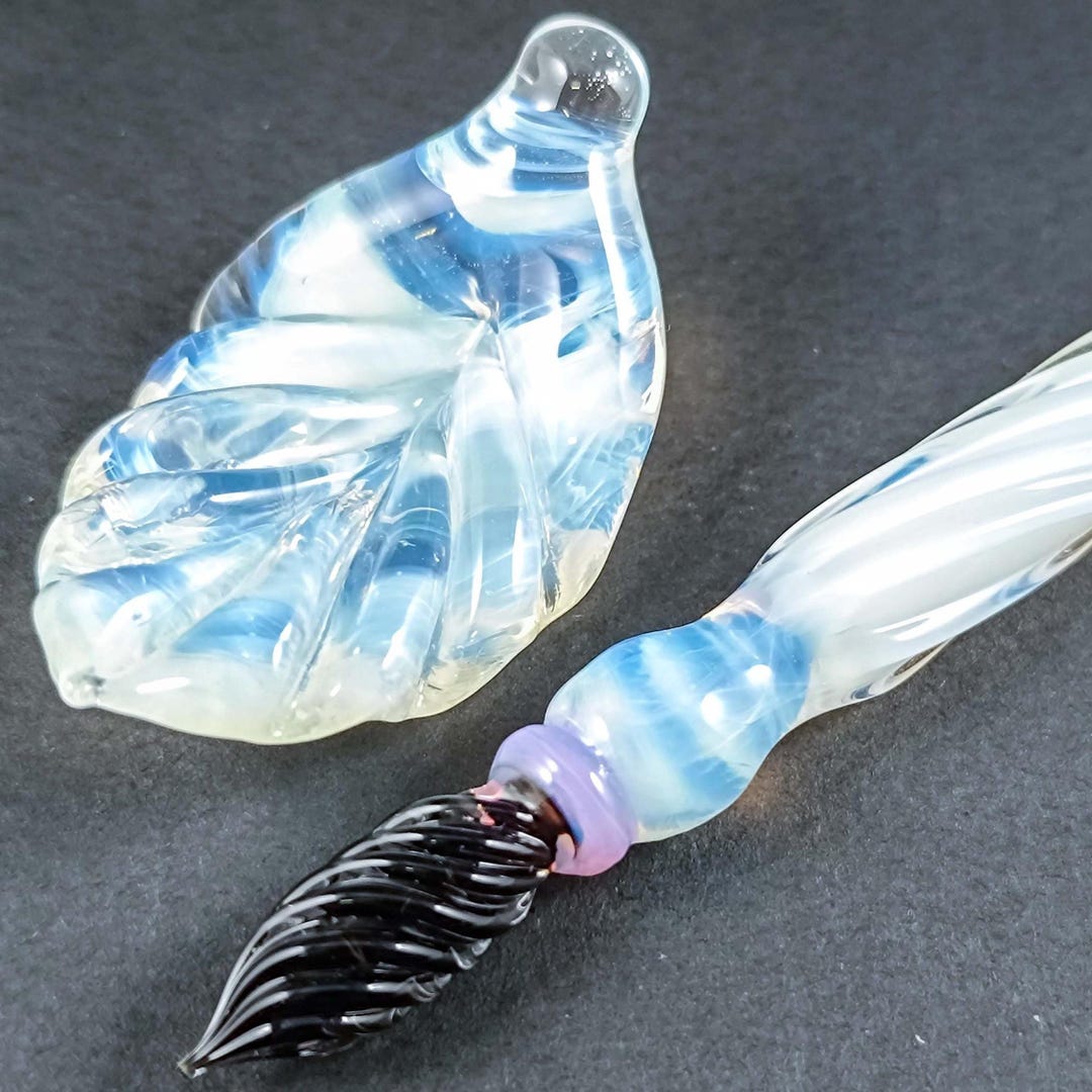 UV Reactive Ghost White Glass Dip Pen, Pen Pillow and Bottle of Ink ...