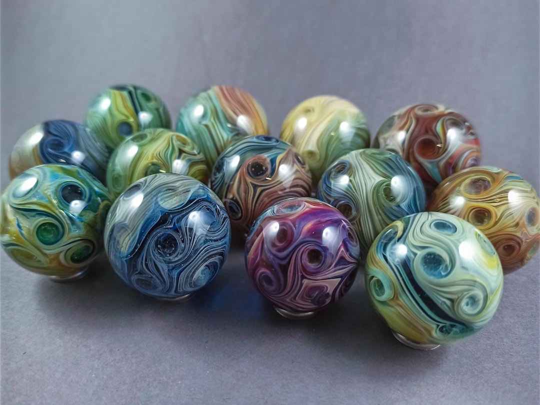 Solid Glass Planet Marble, Colorful Borosilicate Exoplanet Marble, Van ...