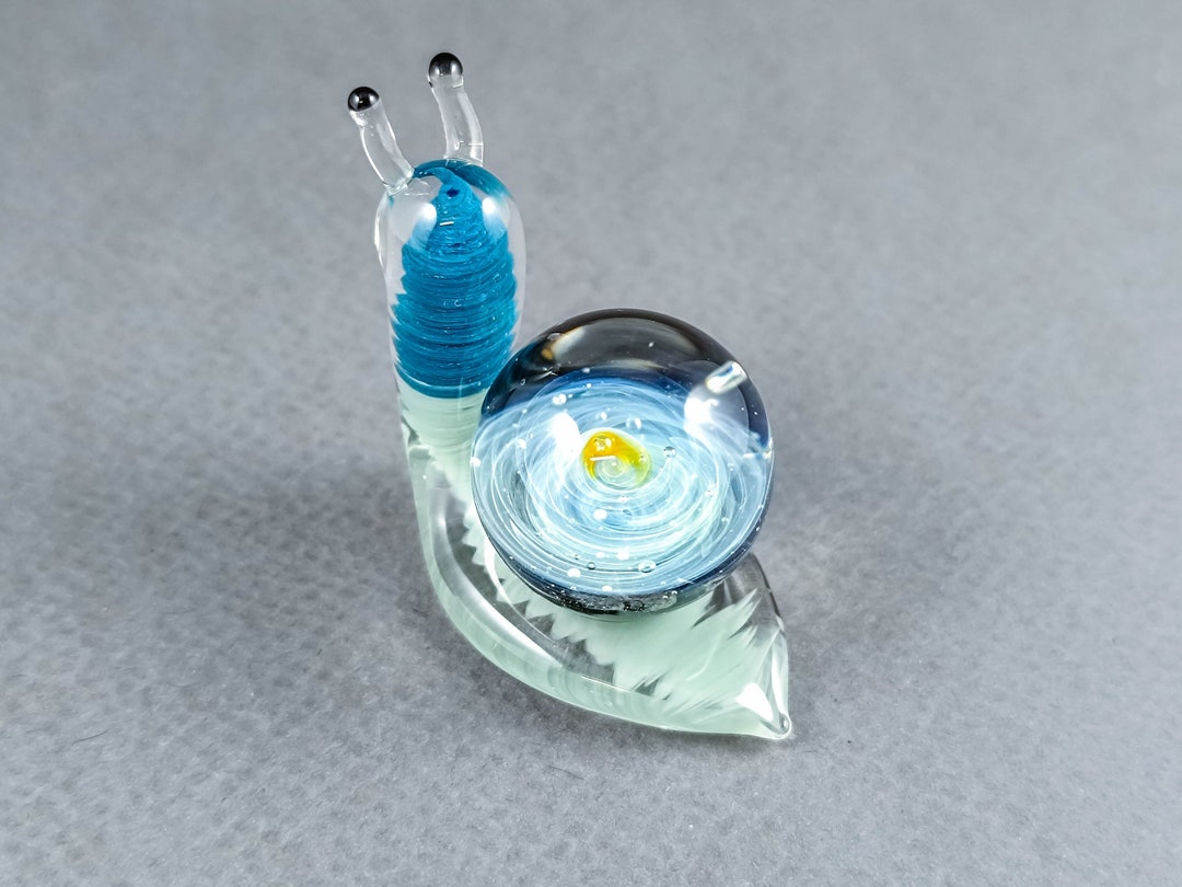 Glass Snail Galaxy Marble, Handblown Glass Snail, Glass Galaxy Marble ...
