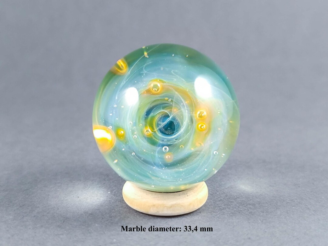 Handmade Fine Silver Fumed Glass Galaxy Marble, Borosilicate Marble ...