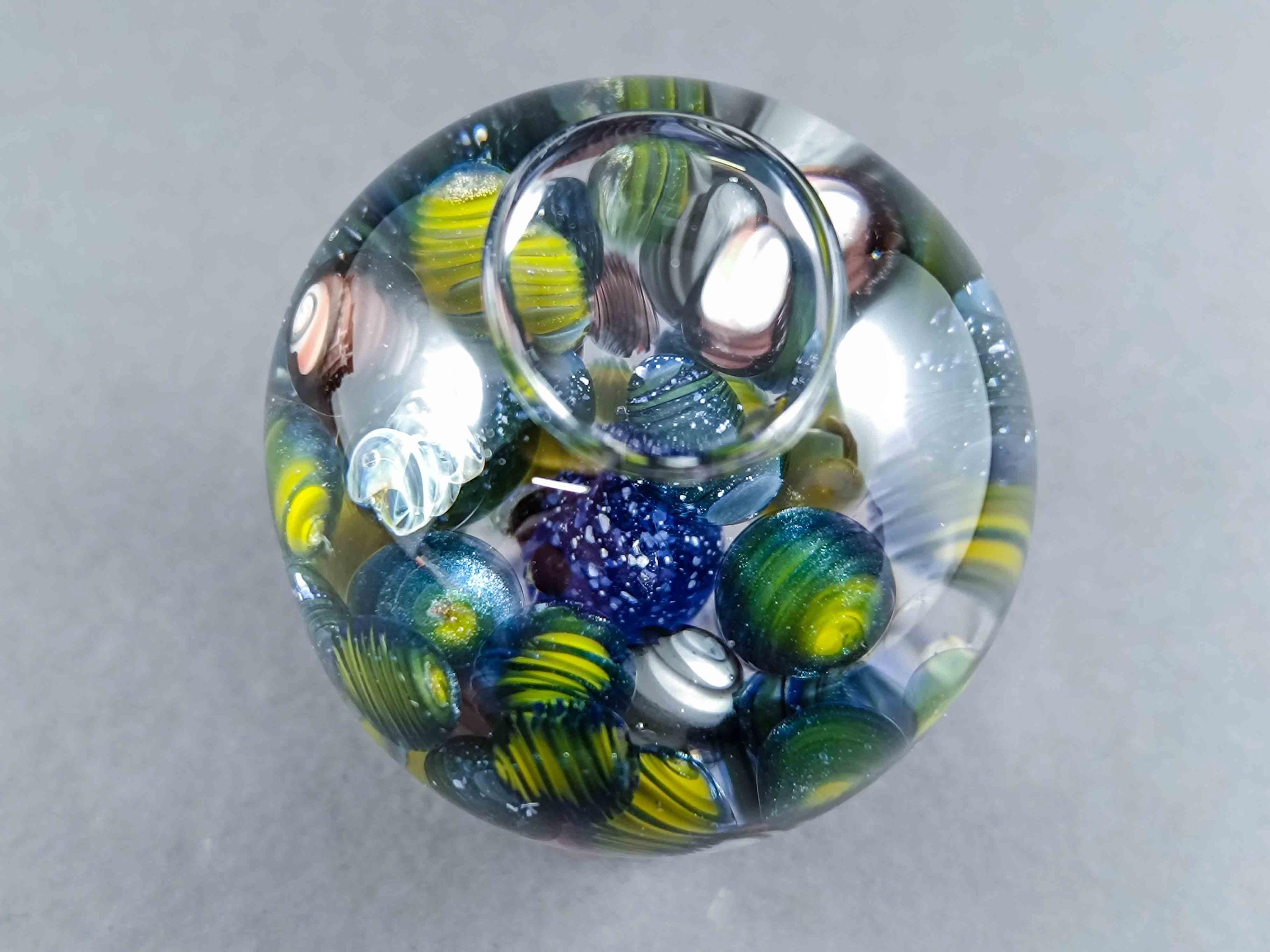Handblown Glycerin-filled Glass Marble With Tiny Floating Marbles ...