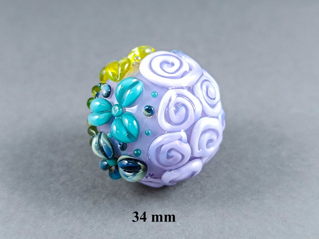 Handmade Floral Glass Marble With Spiral Design, Durable Borosilicate ...