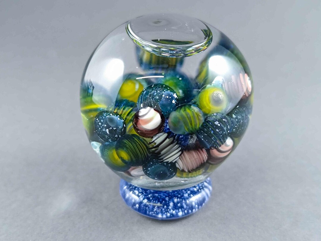 Handblown Glycerin-filled Glass Marble With Tiny Floating Marbles ...
