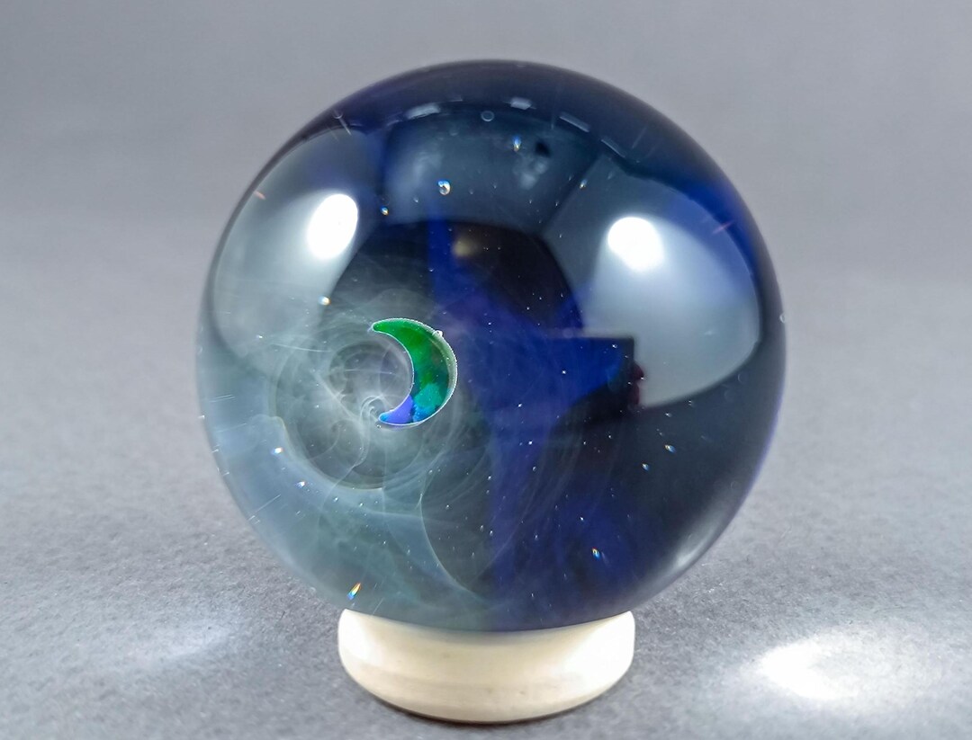 Handblown Heady Glass Galaxy Marble – 37.5mm Borosilicate Space Marble ...