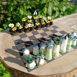 Monster Themed Handmade Glass Chess Set, One of A Kind Chess Set ...