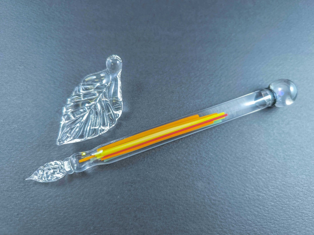 Glass Dip Pen Filled With Colorful Glass Pieces, Dip Pen With Galaxy ...