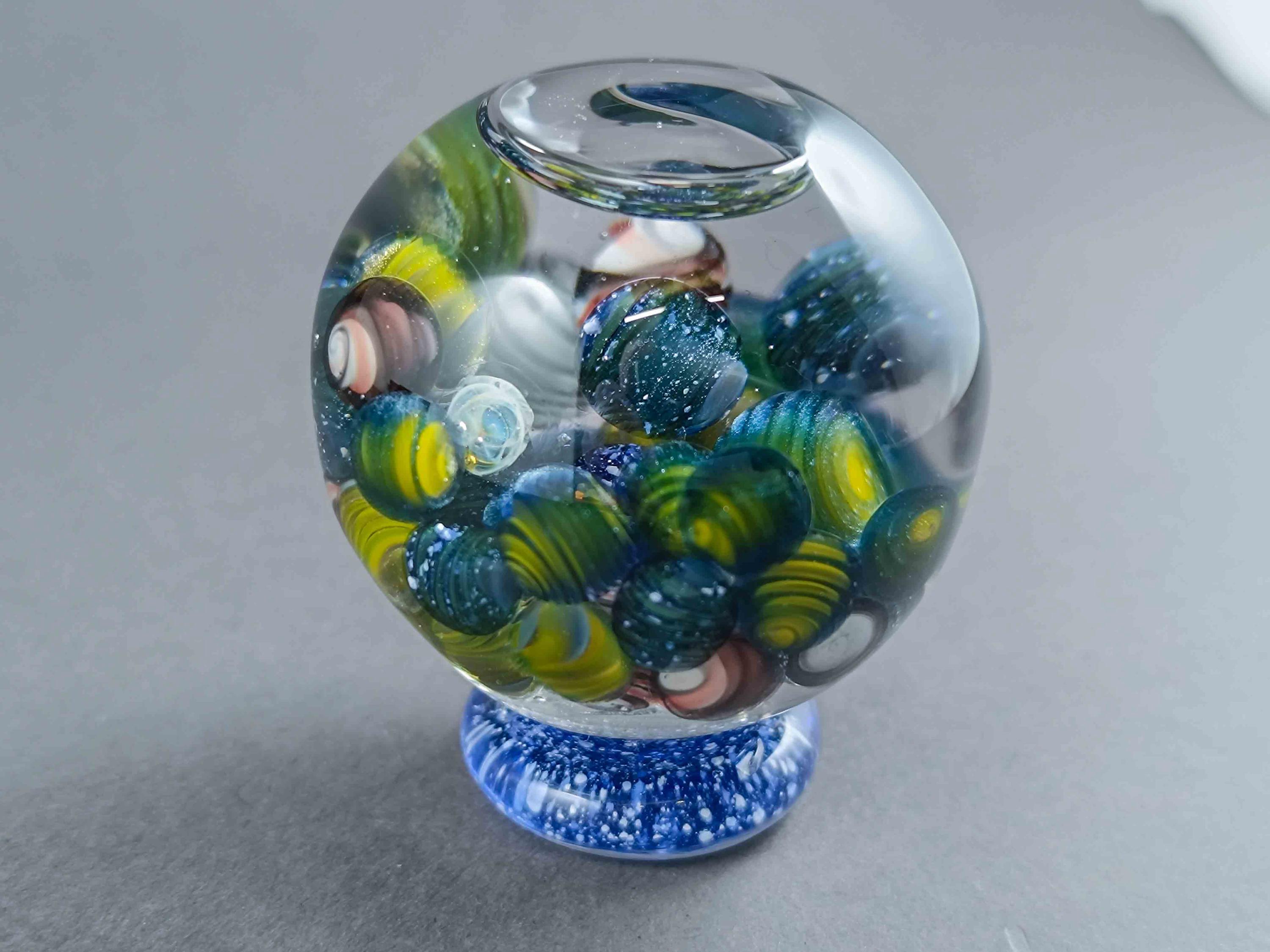 Handblown Glycerin-filled Glass Marble With Tiny Floating Marbles ...