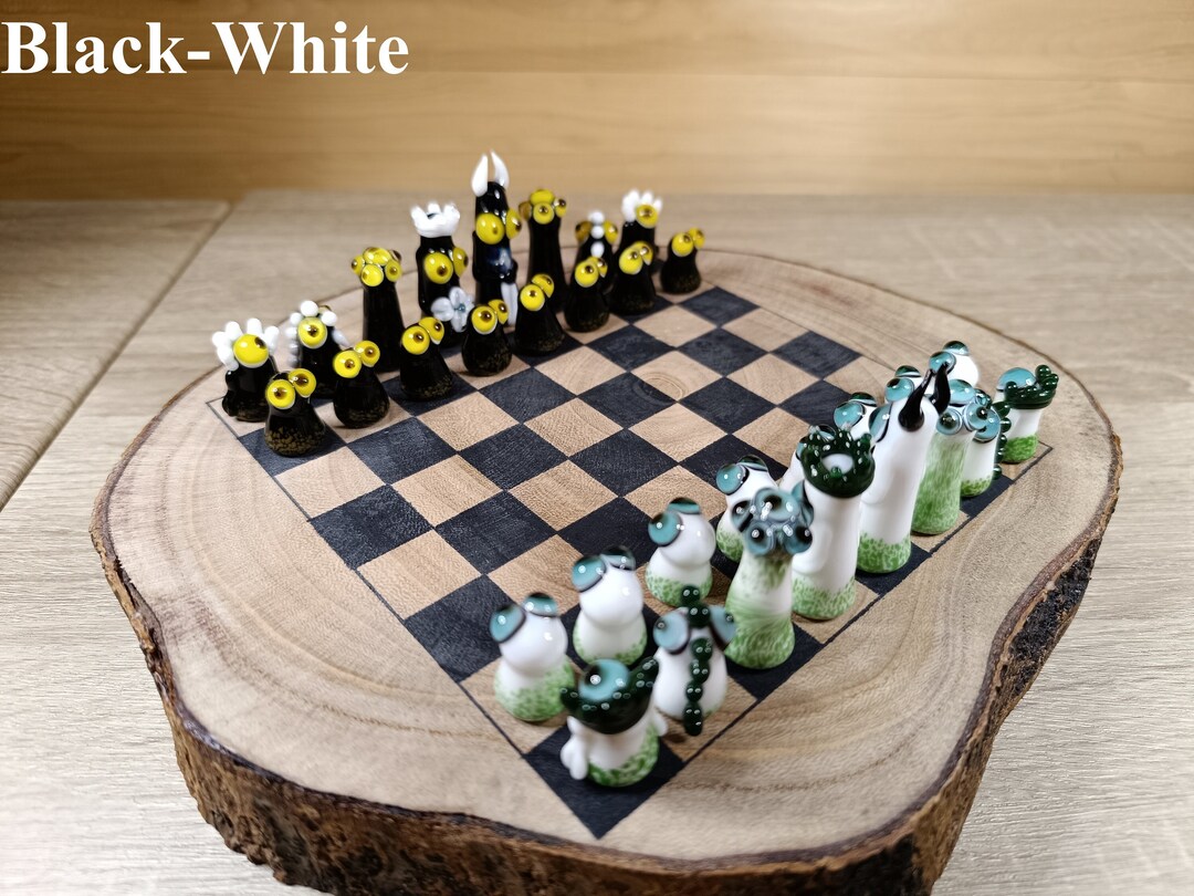 Monster Themed Handmade Glass Chess Set, One of A Kind Chess Set ...