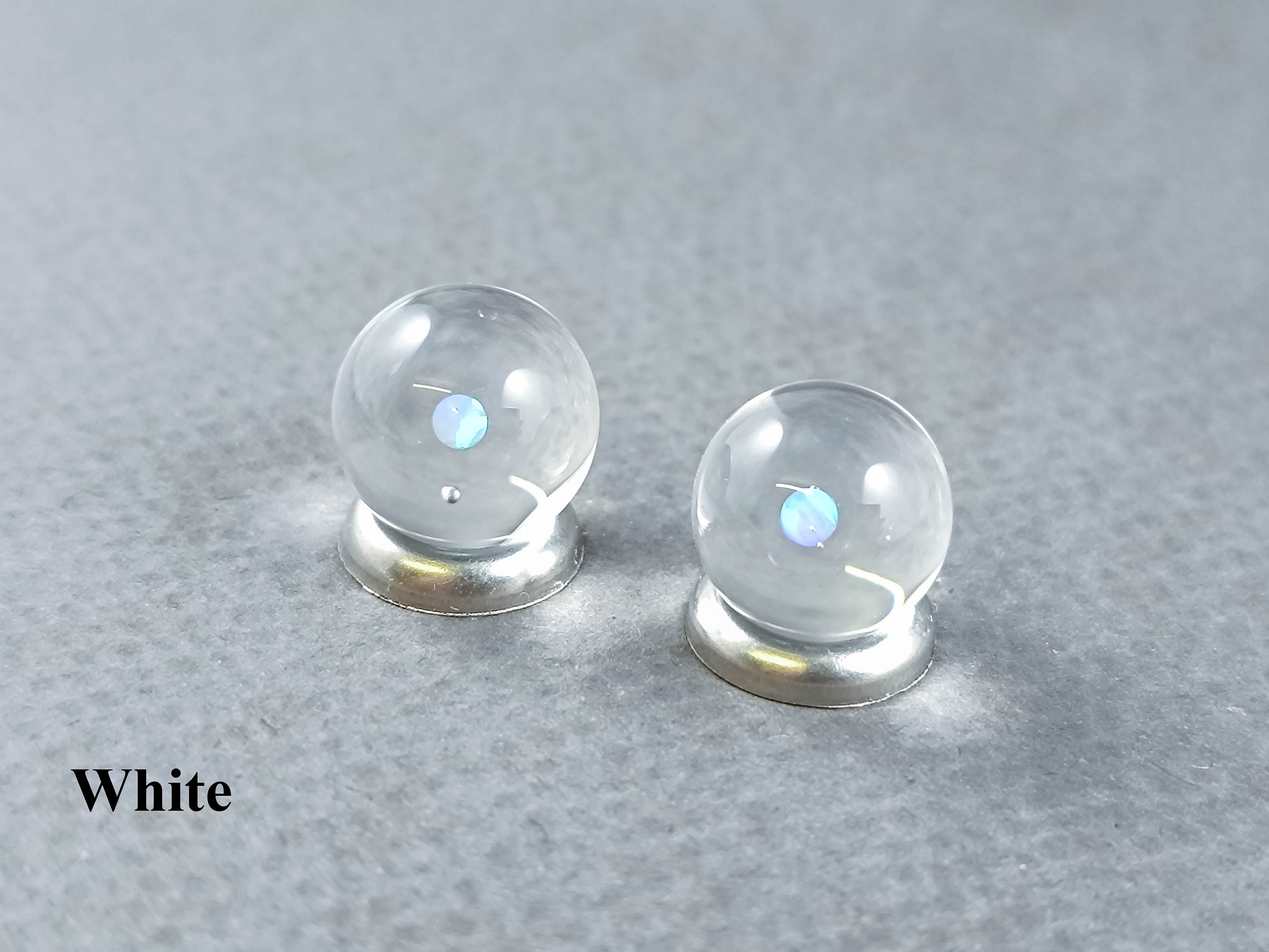 Tiny Clear Glass Marbles With Opals, Handmade Mystical Marble ...
