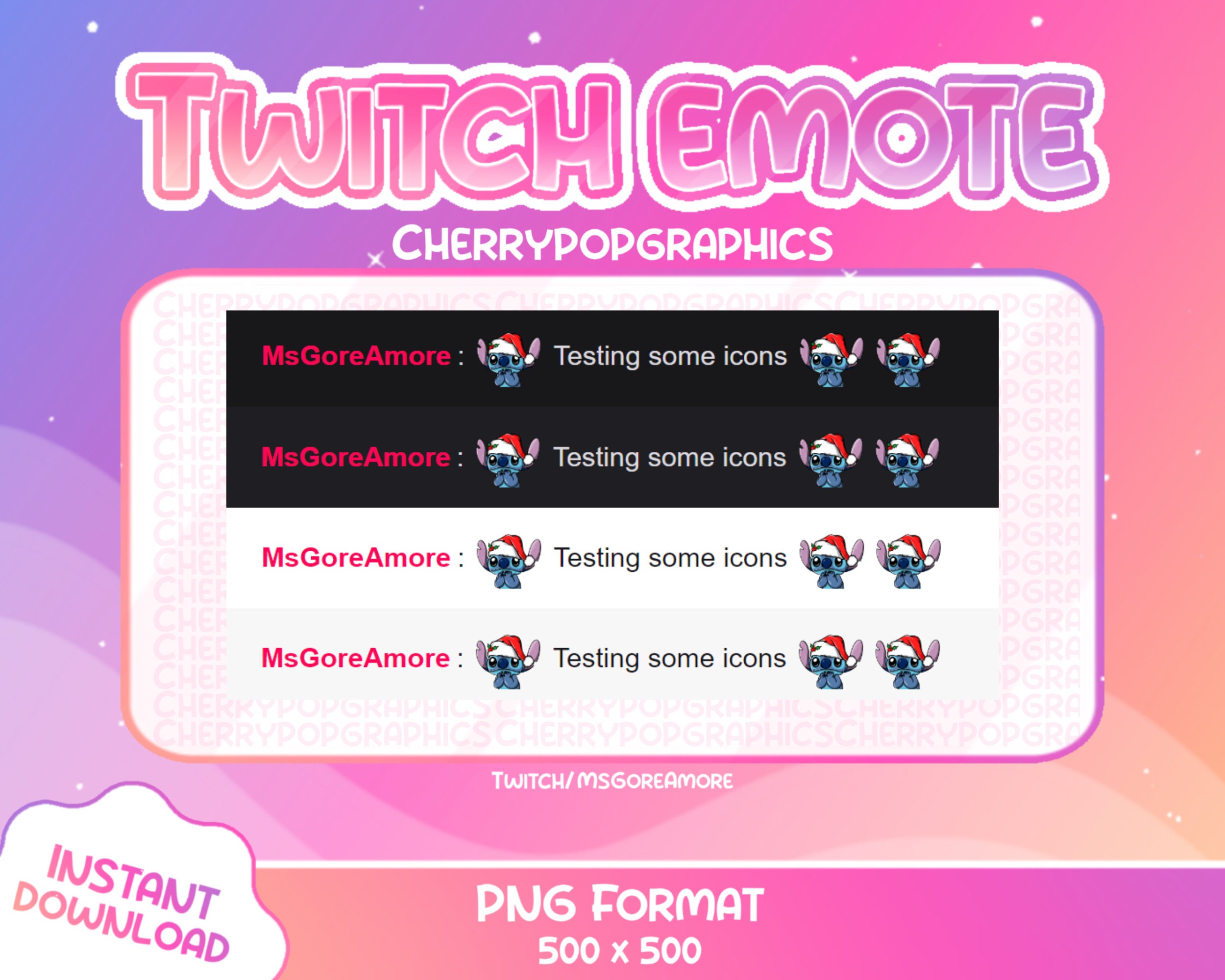 Joli point de bonnet de Noel pour Noël Emote pour Twitch, Discord ...