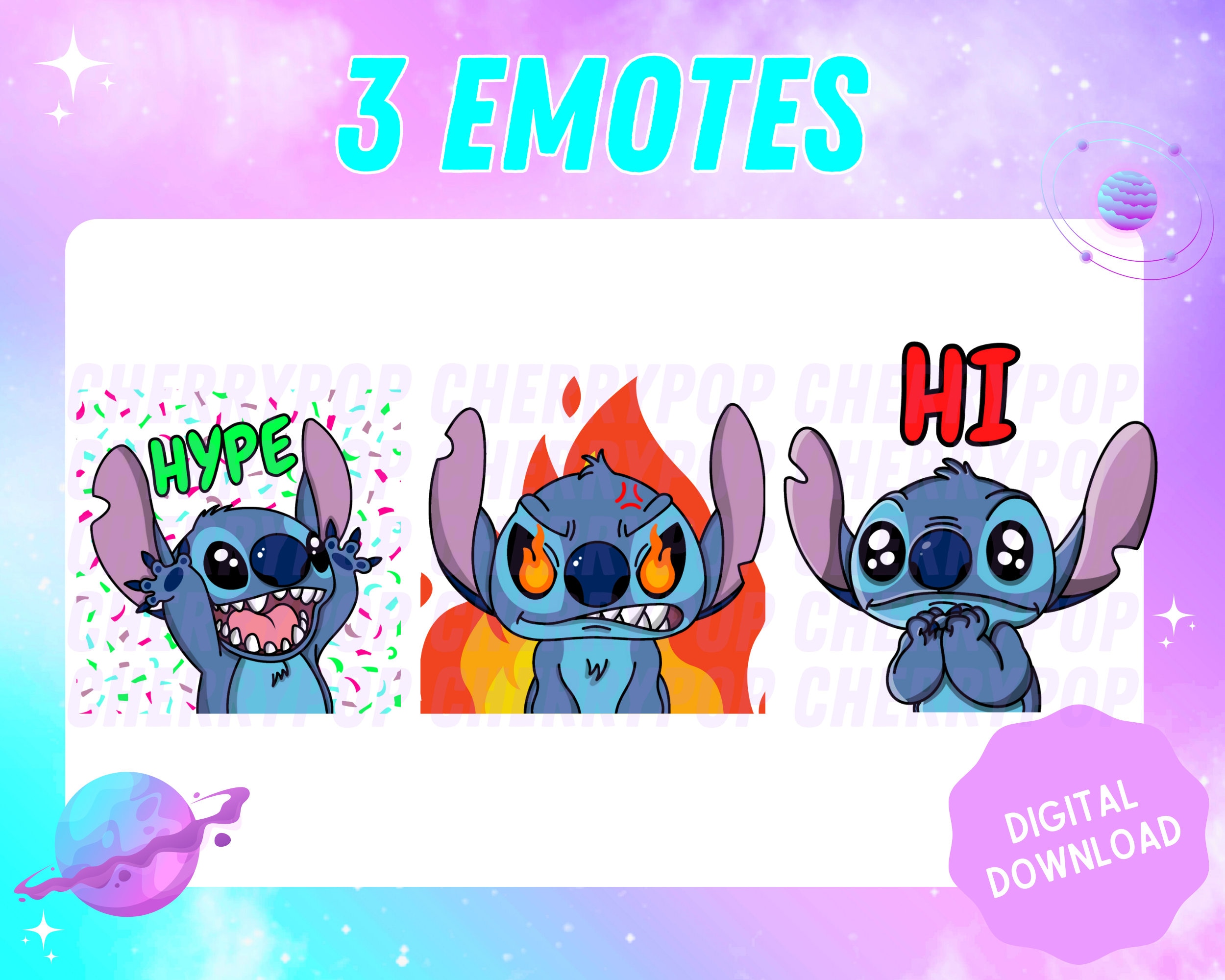 3 Cute Stitch Emotes for Twitch/discord - Etsy UK