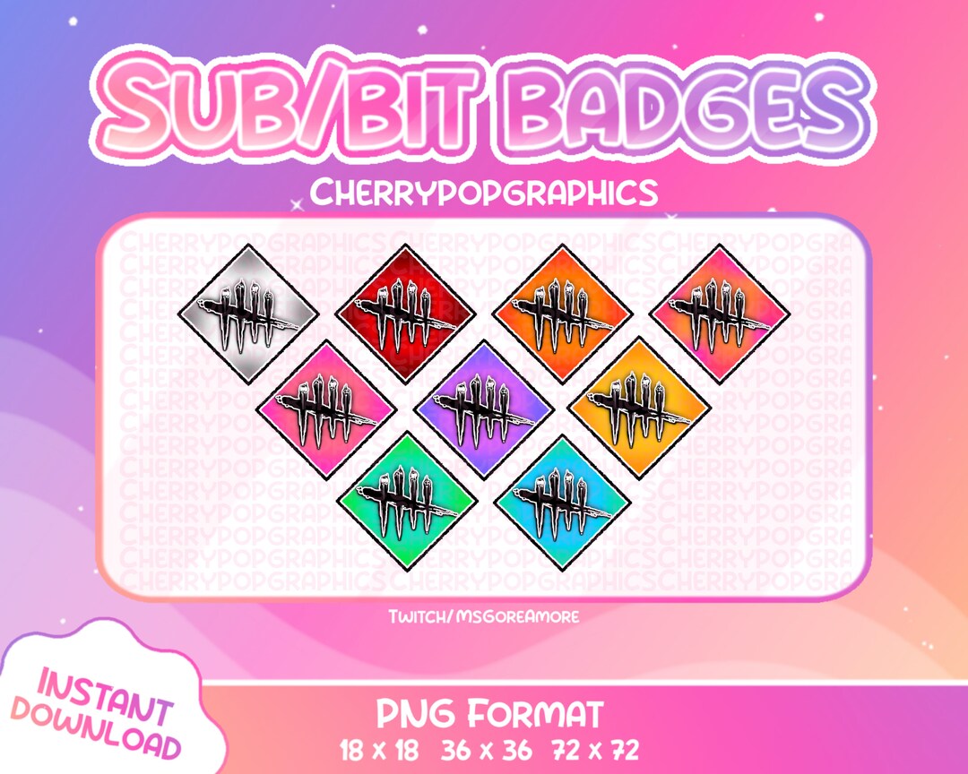 9 Colourful DBD Logo Diamond Shape Sub/bit Badges for Twitch - Etsy