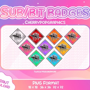 9 Colourful DBD Logo Diamond Shape Sub/bit Badges for Twitch - Etsy